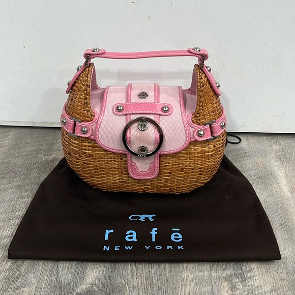 Rafe | Bags | Vintage Raf New York Pink Wicker Woven Picnic Basket ...